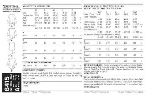 New Look Pattern 6415 Tunics - Knitwit